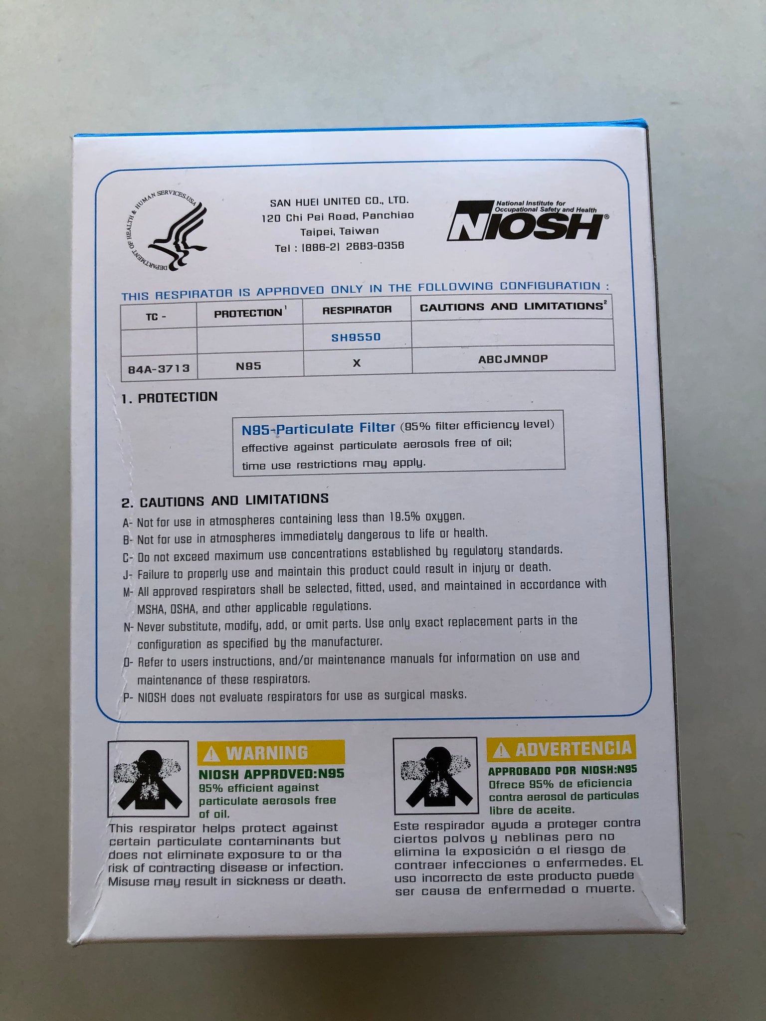 N95 Respirators NIOSH & CDC approved - Box of 20 | NAECO