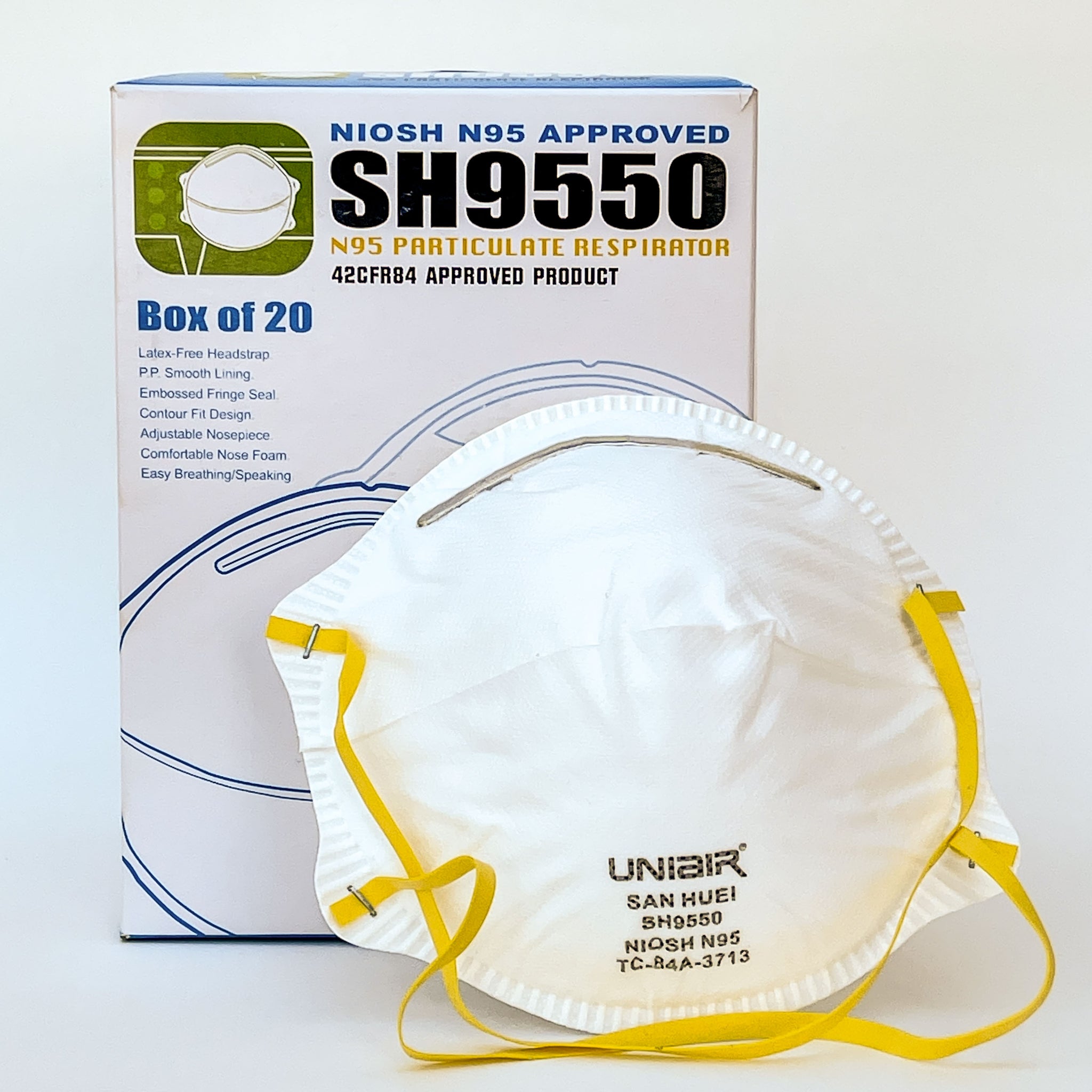 N95 Respirators NIOSH & CDC approved - Box of 20 | NAECO