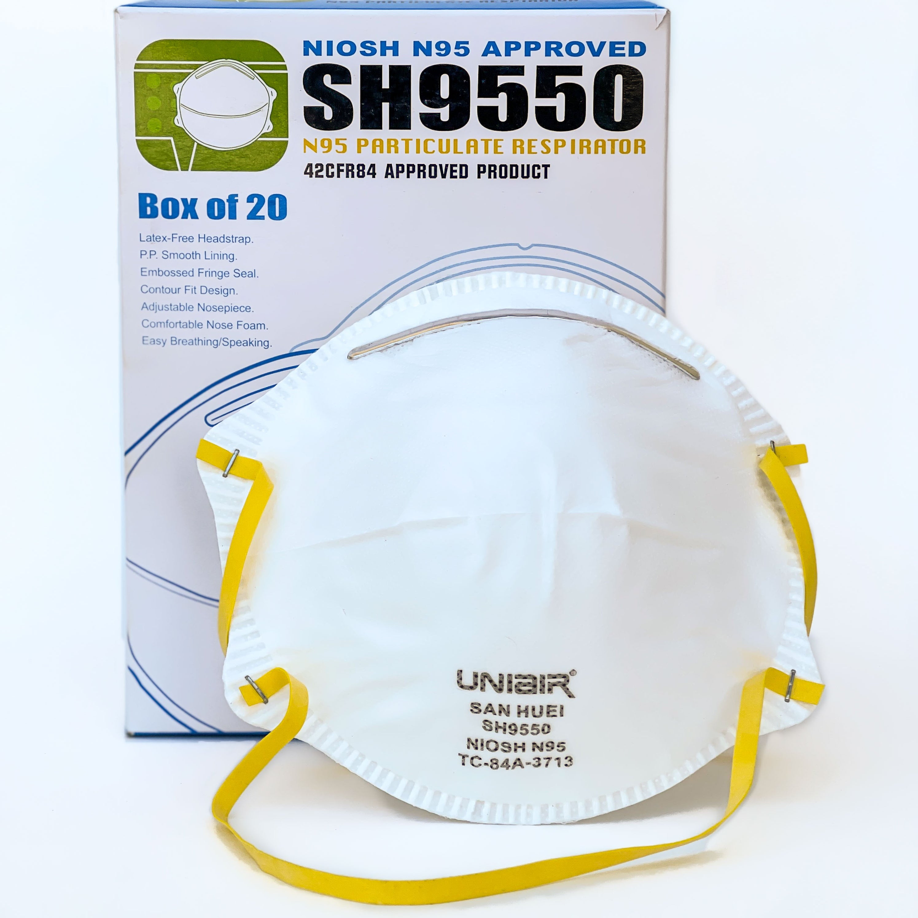 N95 Respirators NIOSH & CDC approved - Box of 20 | NAECO